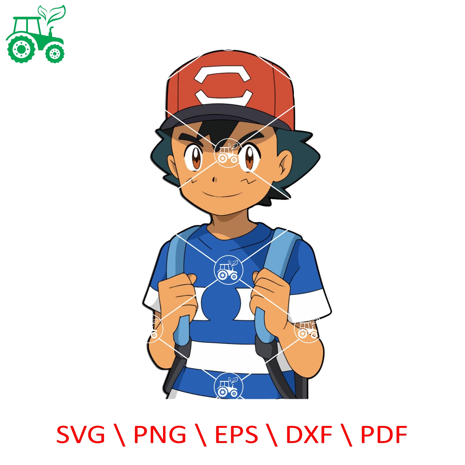 Anime Character Satoshi Ash Ketchum Pokemon Trainer SVG | Inspire Uplift