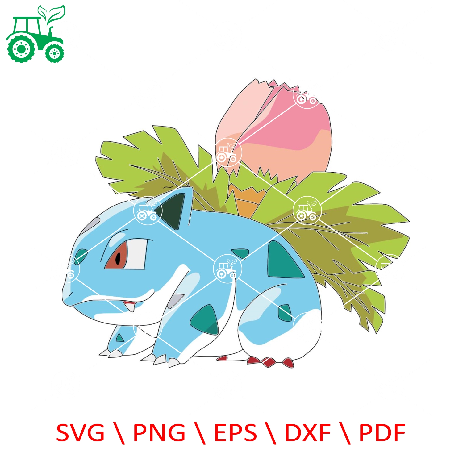 Satoshi Anime Pokemon Ivysaur Side View SVG - Inspire Uplift