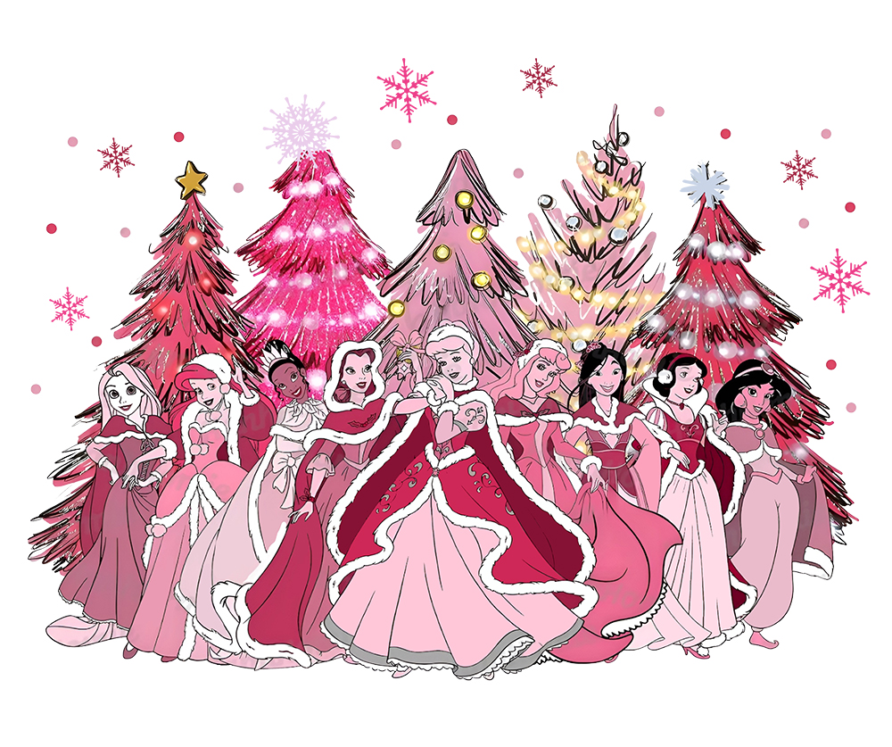 Disney Princess Christmas Pink Png, Princesss Christmas Tree - Inspire ...