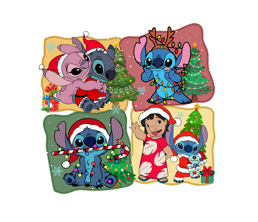 Stitch Christmas Png, Stitch Family Xmas Png - Inspire Uplift
