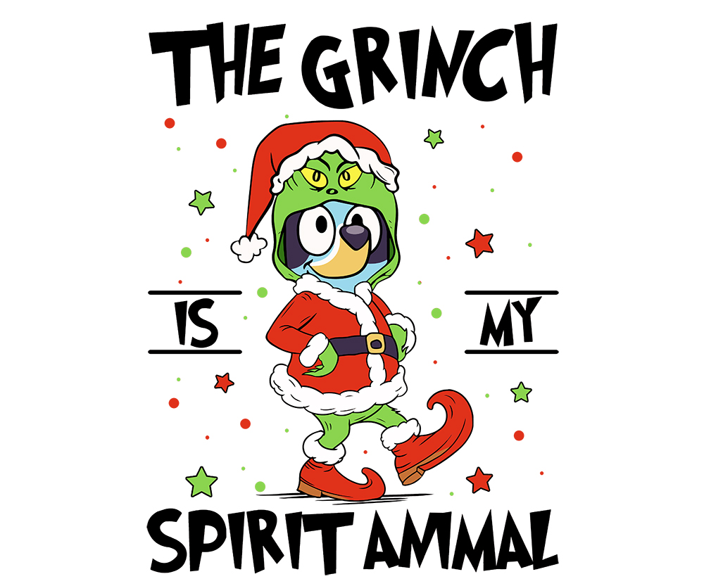 Bluey Christmas Png Bluey Grinch Png, Bluey Grinchmas Png - Inspire Uplift