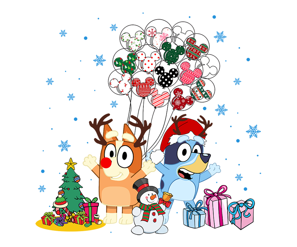 Bluey Christmas Png, Bluey and Bingo Christmas Png, Mickey F | Inspire ...
