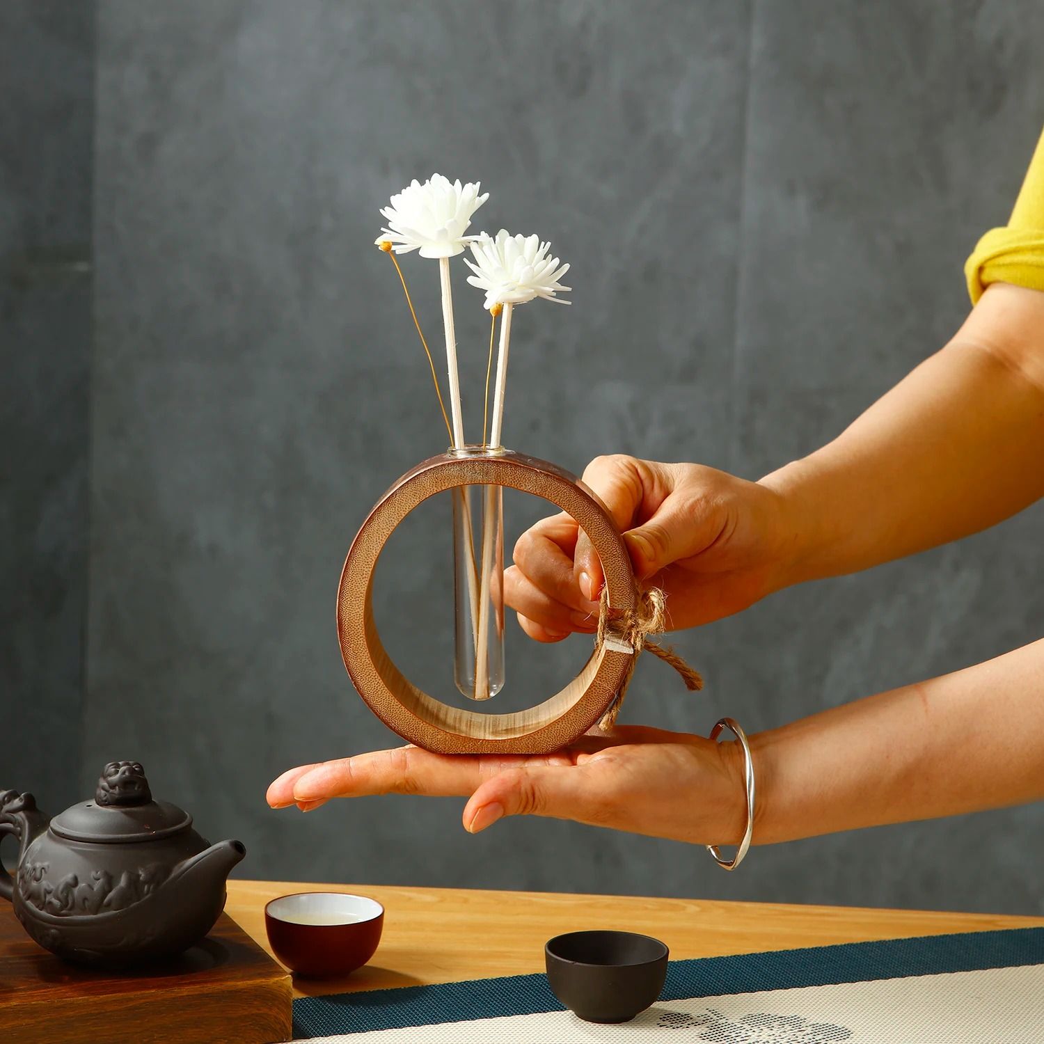 Bamboo & Glass Aroma Diffuser with Reed Sticks | Inspire Uplift