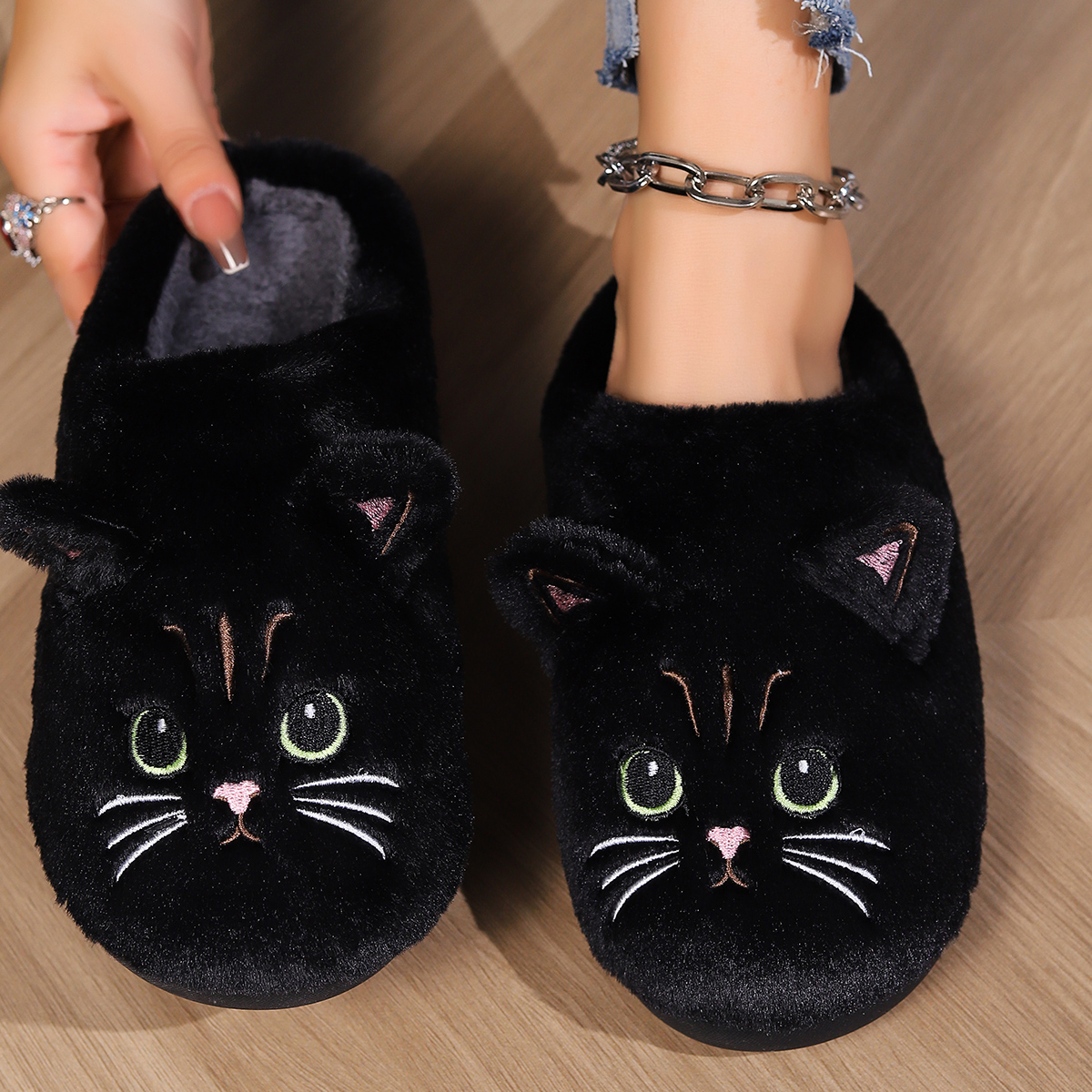 Kawaii Cartoon Cat Fuzzy Slippers – Cozy & Cute | Inspire Uplift