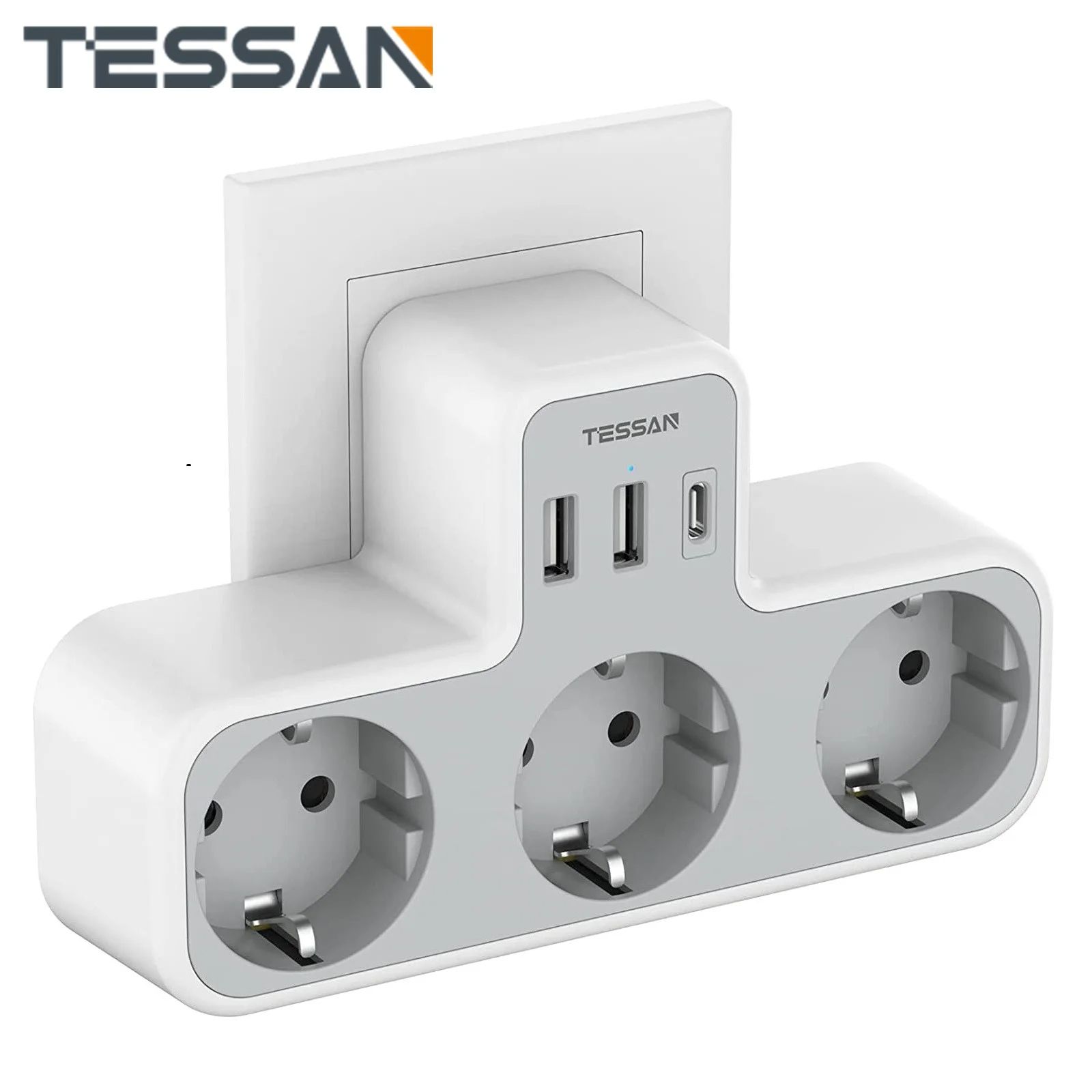 TESSAN EU Plug 6-in-1 Power Strip Wall Charger | Inspire Uplift