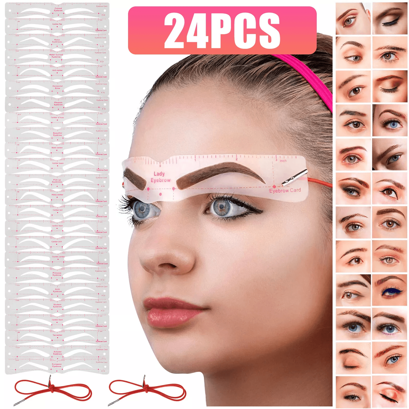Eyebrow Shaping Stencils Kit - 24Pcs Makeup Tools | Inspire Uplift
