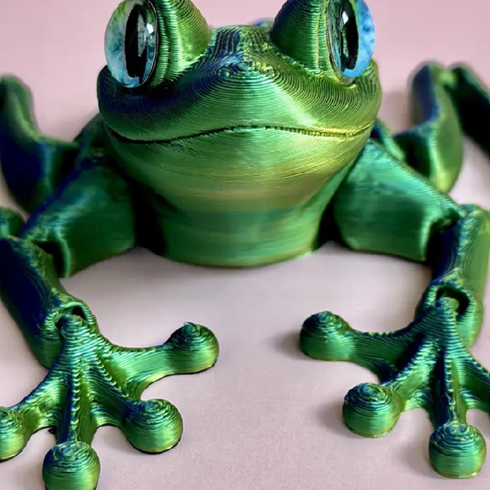 3D Printed Frog Model with Movable Joints and Glitter Eyes | Inspire Uplift