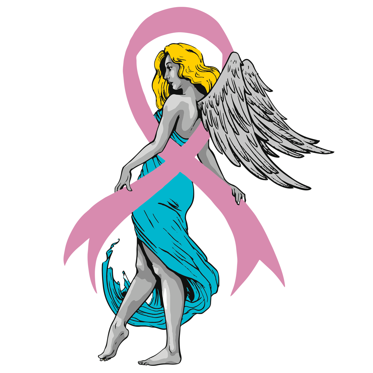 Breast Cancer Angel Breast Cancer Svg | Inspire Uplift