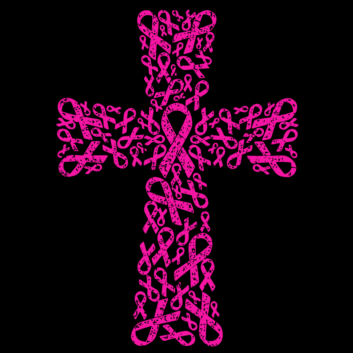 Pink Ribbon Cross vector Breast Cancer Svg | Inspire Uplift