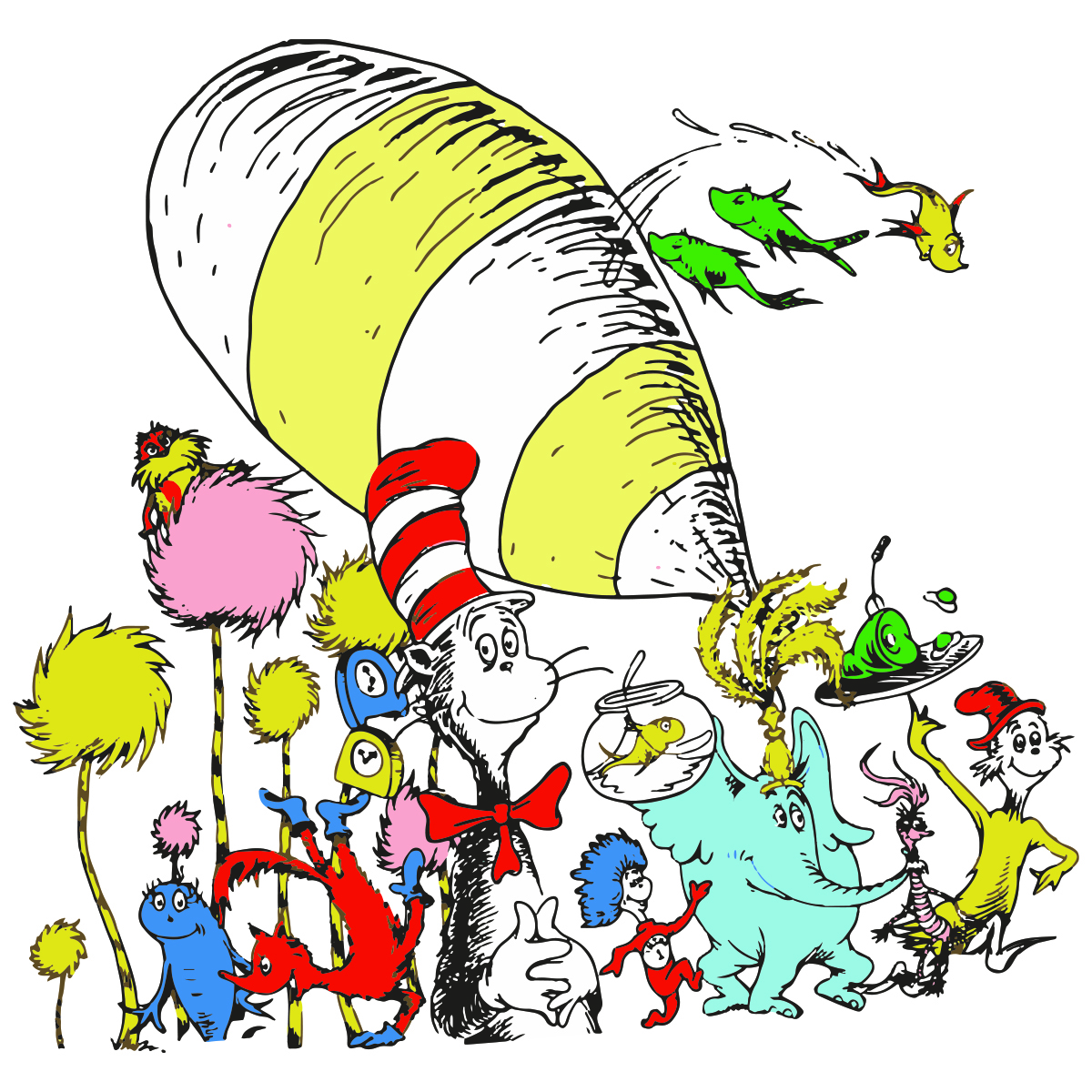 Dr Seuss Characters Svg - Inspire Uplift