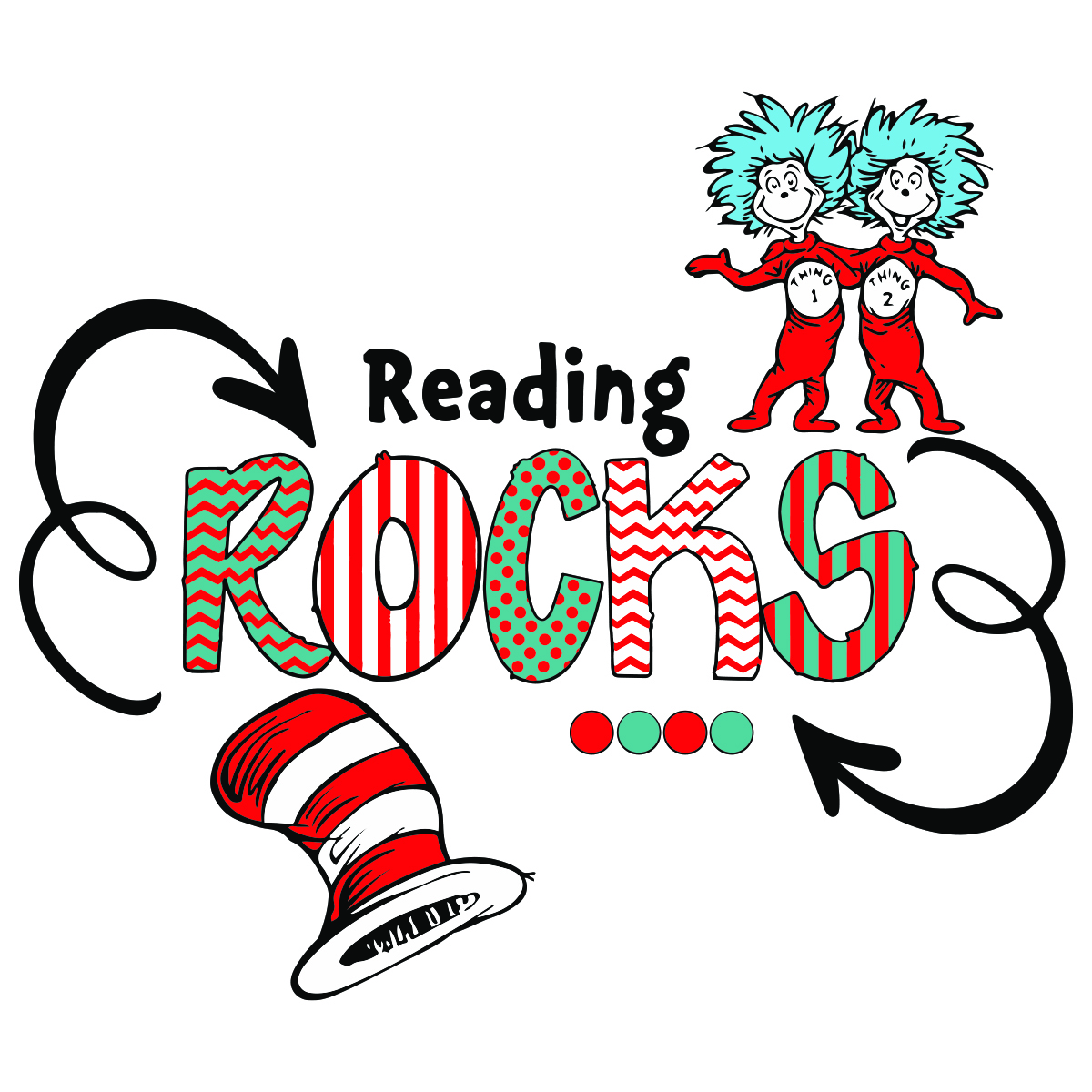 Seuss Reading Rocks Svg | Inspire Uplift