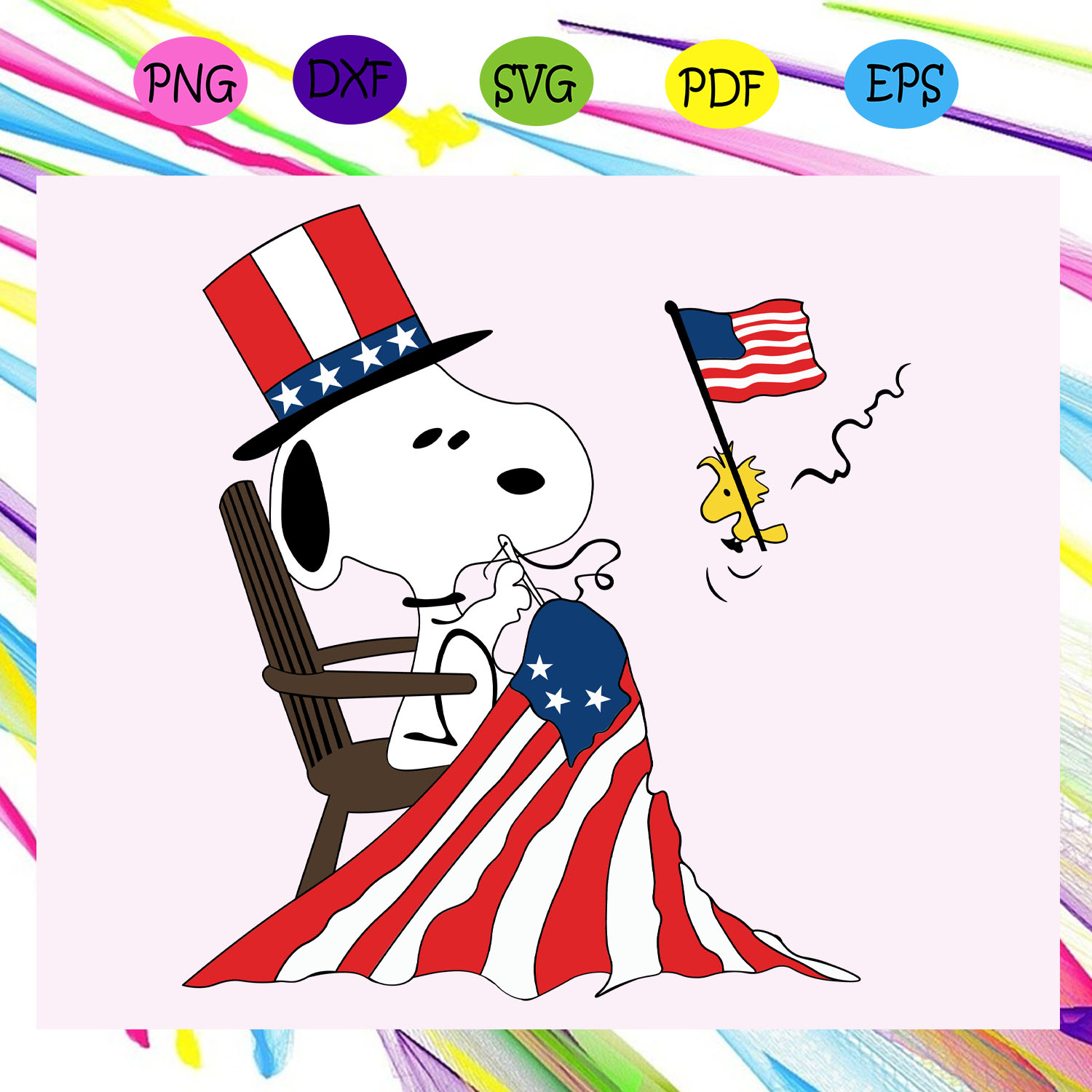 Snoopy dog dependent american flag dependence day svg | Inspire Uplift