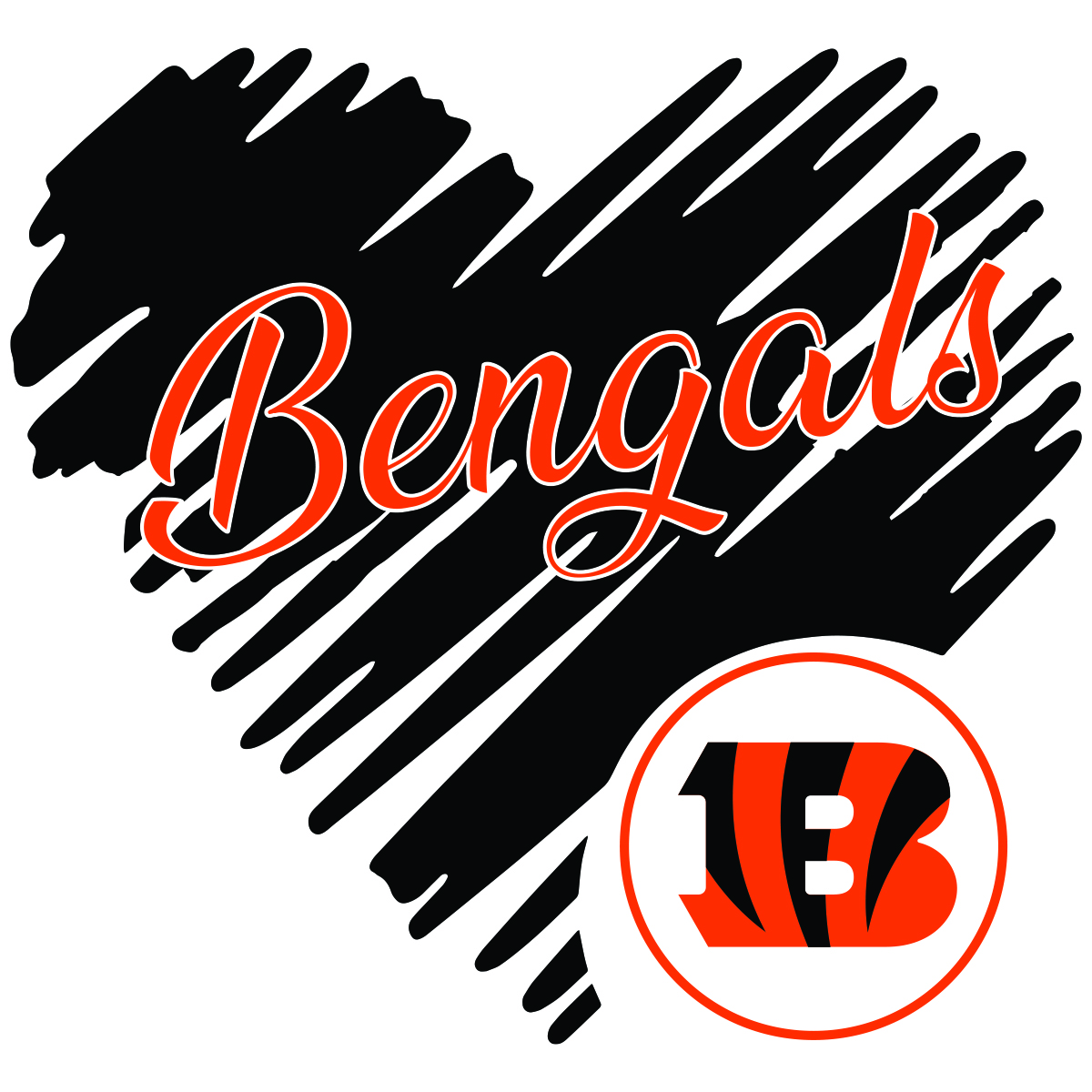 Heart Cincinnati Bengals Svg | Inspire Uplift