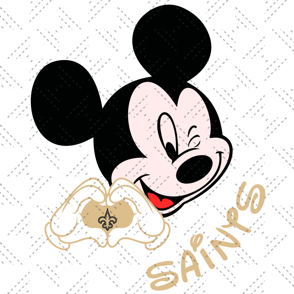 Mickey Loves Saints Svg | Inspire Uplift