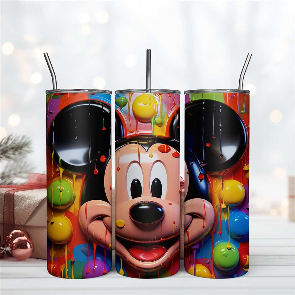 3D Inflated Mickey Dripping Color Tumbler Wrap, Disney Tumbl | Inspire ...