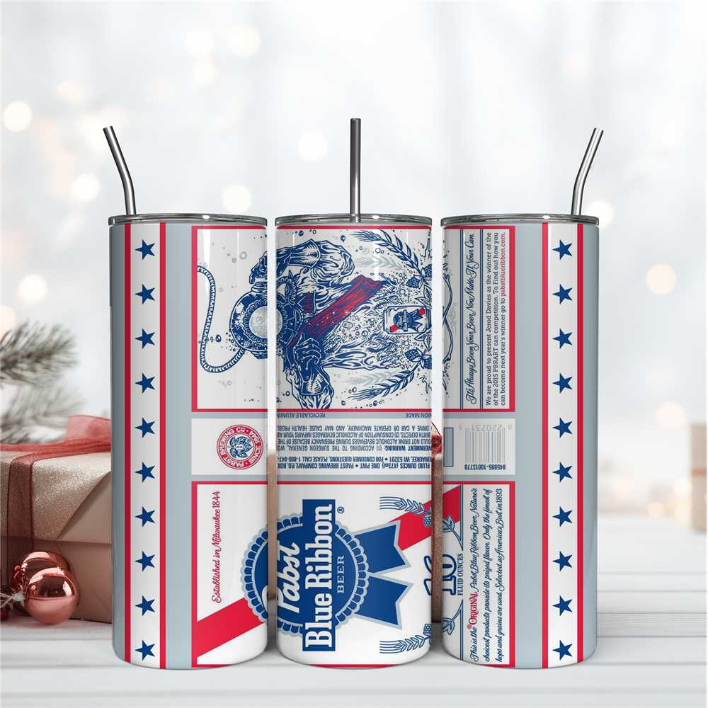 Blue Ribbon Beer 20Oz Tumbler Wrap Sublimation Design, Beer | Inspire ...