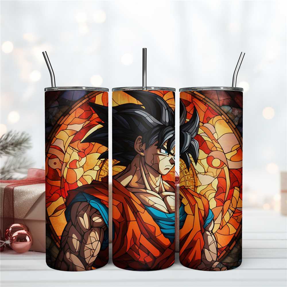 Dragon Ball Anime Stained Glass Skinny Tumbler 20oz Sublimat | Inspire ...