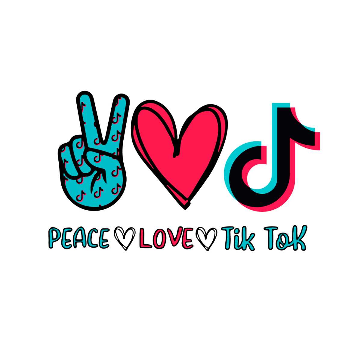 Peace Love Tiktok Svg, Trending Svg, Tiktok Svg, Tiktok Icon | Inspire ...