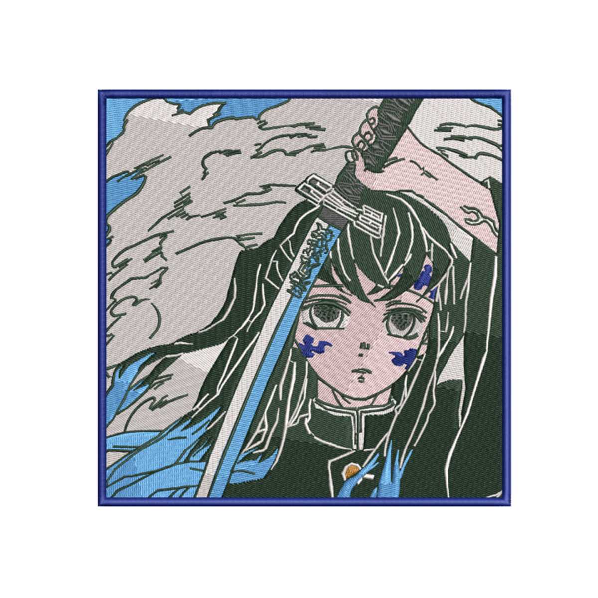 Kimetsu Sword Panel Embroidery Design Anime Demon Slayer Fil | Inspire ...