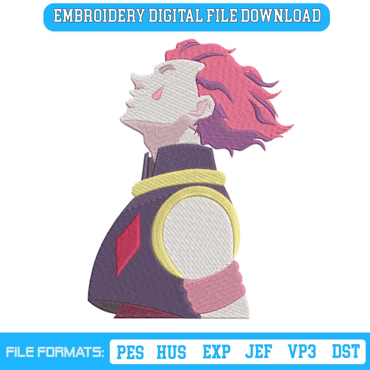 Hisoka Clown Hunter X Hunter Anime Embroidery Design Instant - Inspire ...