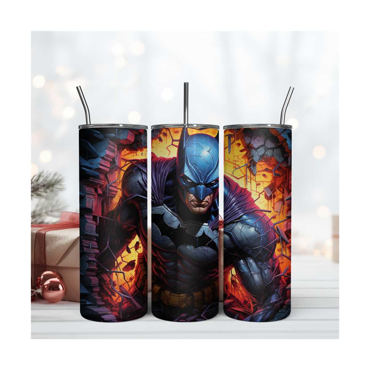 Batman Crack Hole Tumbler, Batman DC Wrap 20oz, 20oz Skinny | Inspire ...