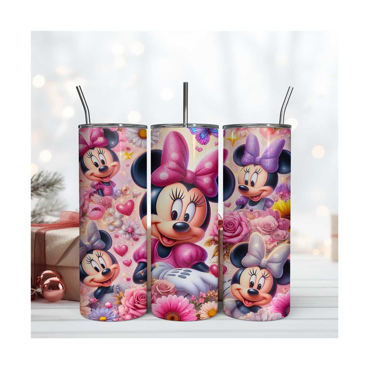 Minnie Mouse 3D Skinny Tumbler Wrap, Mouse PNG Sublimation - Inspire Uplift