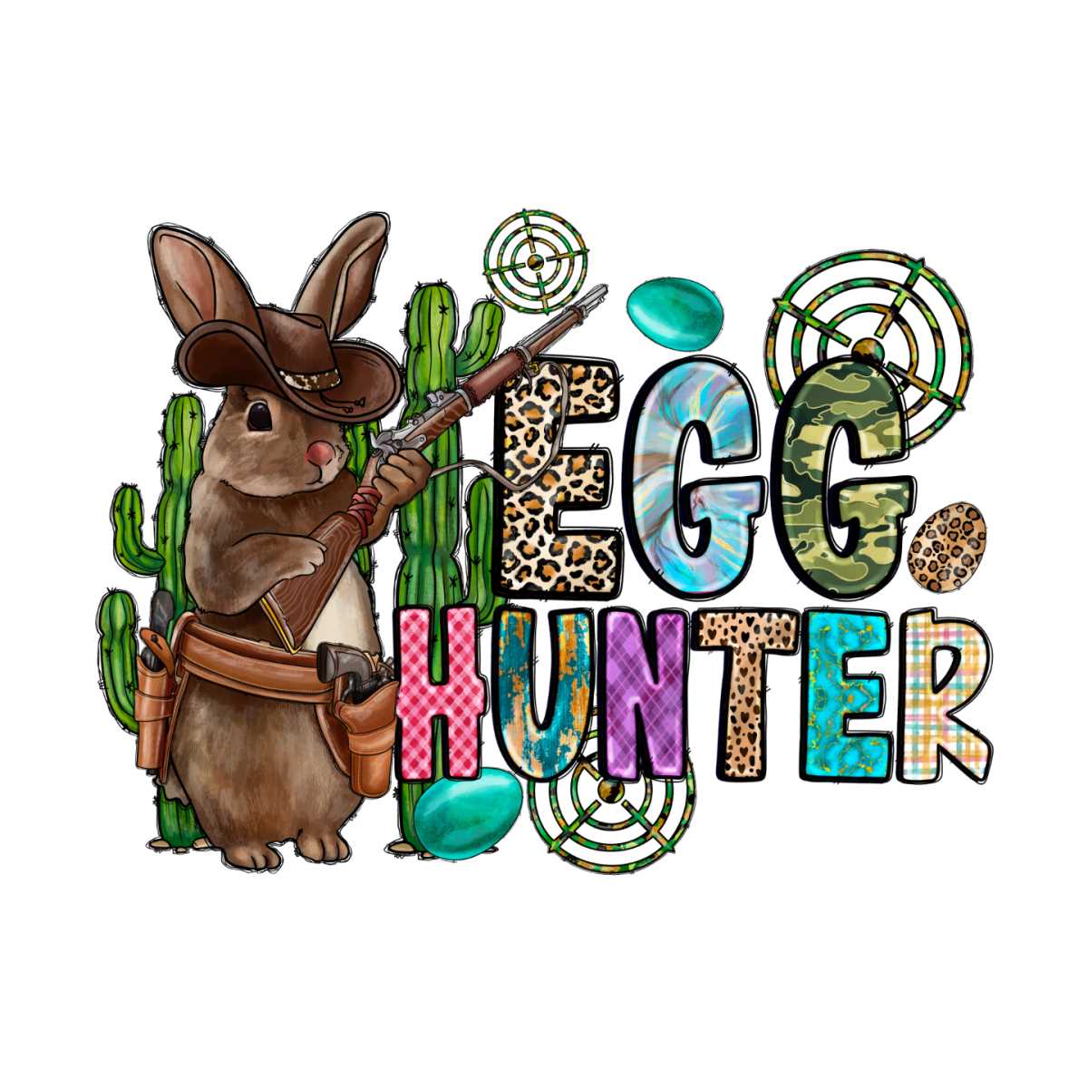 Egg Hunter Rabbit Hunter Vintage Png Easters Day Png File | Inspire Uplift