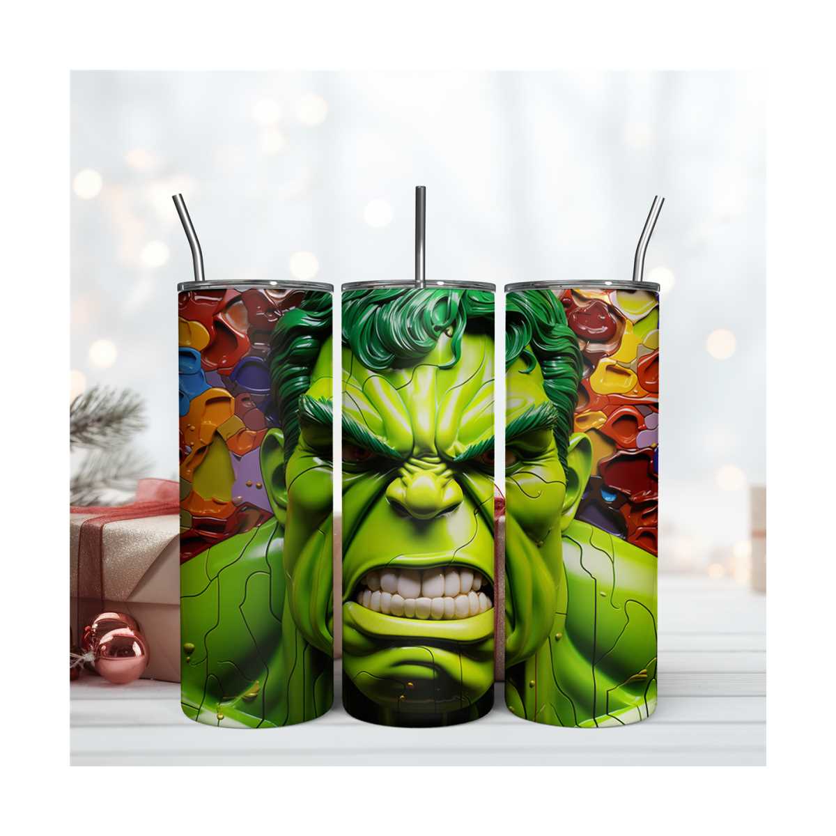 3D Inflated Hulk Green Tumbler Design, Skinny 20oz Tumbler D | Inspire ...