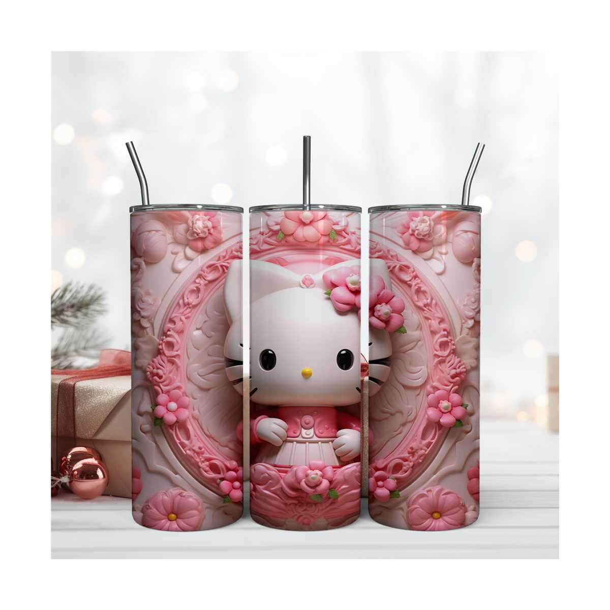 3D Hello Kitty Royal Tumbler, Hello Kitty Design Wrap, Skinn | Inspire ...