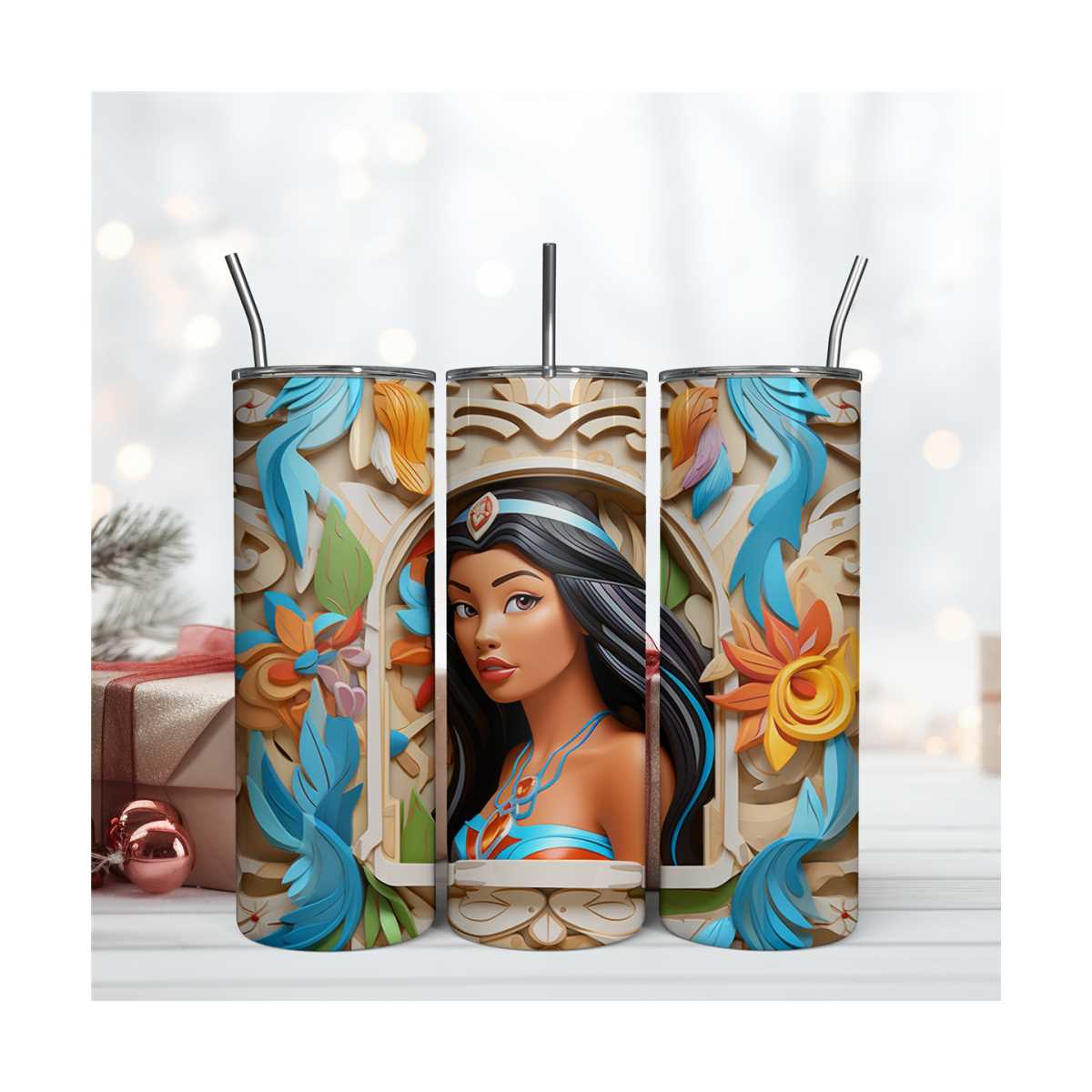 3D Jasmine Princess Wrap 20oz, Disney Princess Wrap Png, Ski | Inspire ...