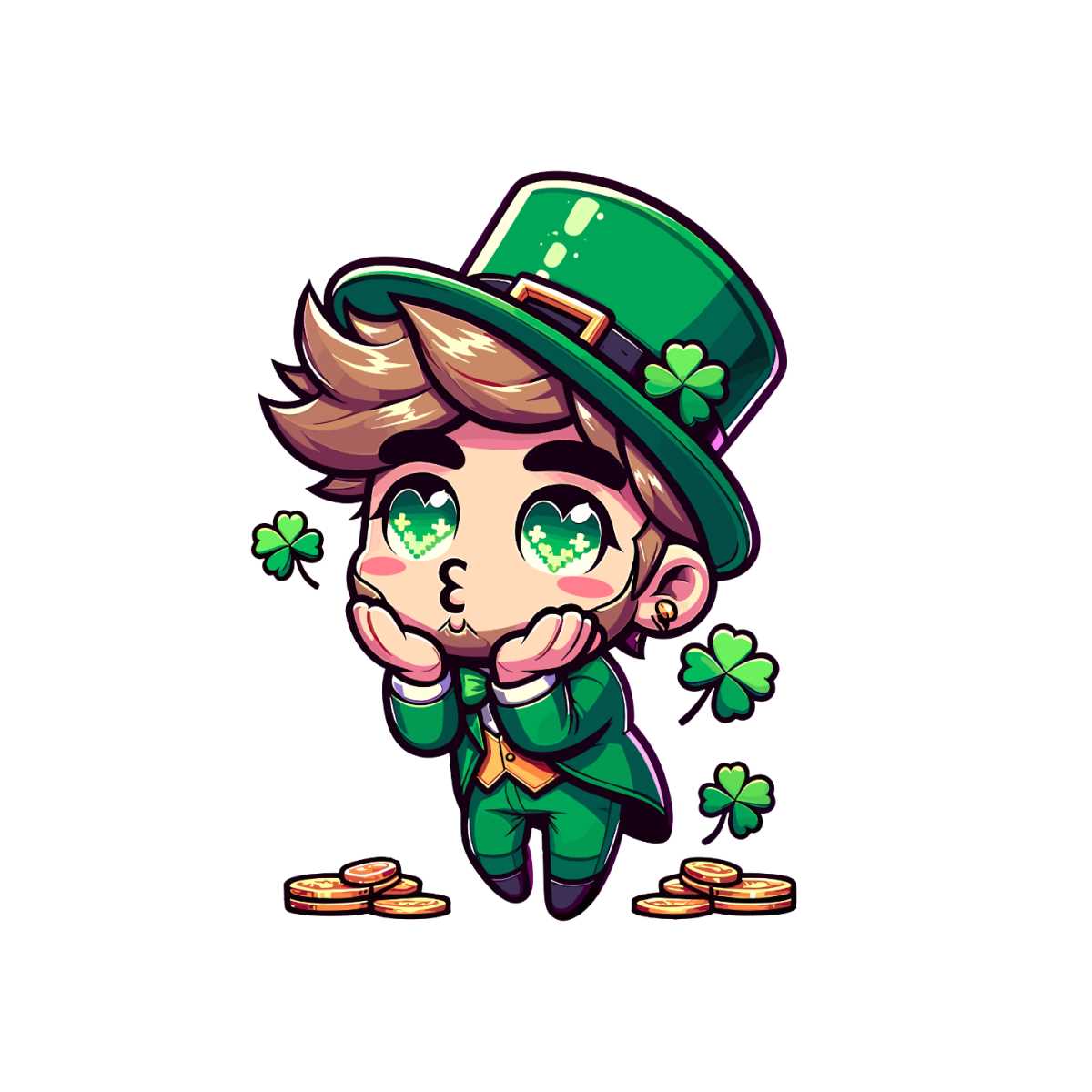 Cute Gnome Shamrock Png Gnome Chibi PNG Sublimation | Inspire Uplift