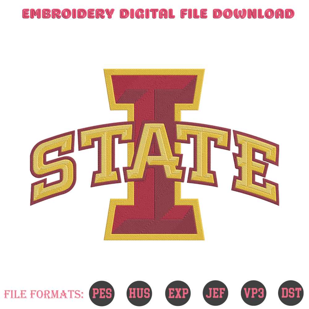 Iowa State Cyclones NCAA Embroidery Design File | Inspire Uplift