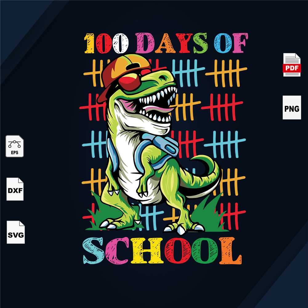 100 Days Of School, Happy 100th Day Of School, Dinosaur Svg, | Inspire ...