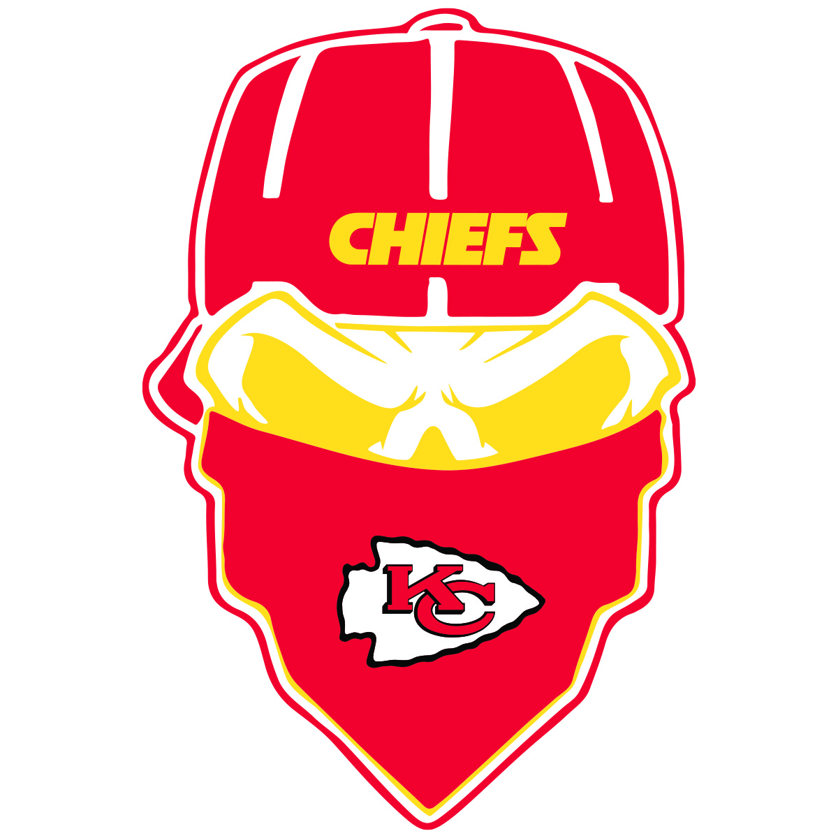 Kansas City Chiefs Ninja Face Svg | Inspire Uplift