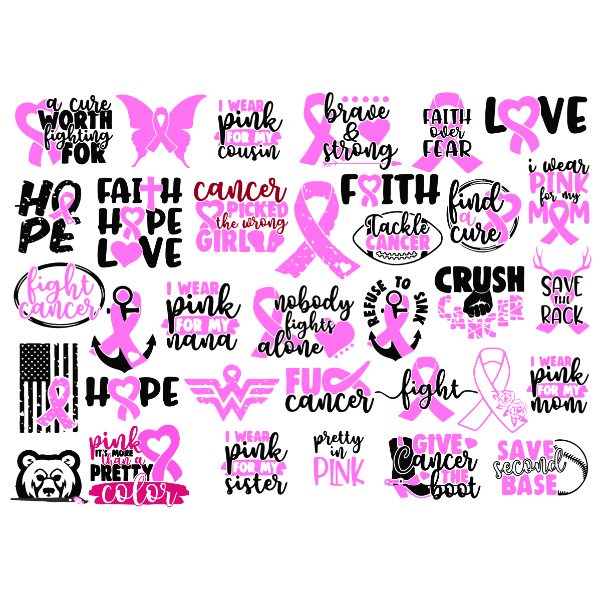 Breast Cancer Bundle svg | Inspire Uplift