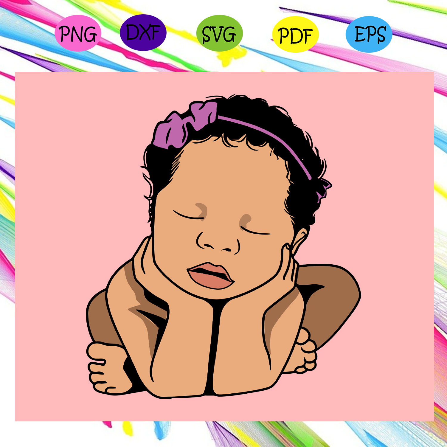 Baby girl sleeping baby svg | Inspire Uplift