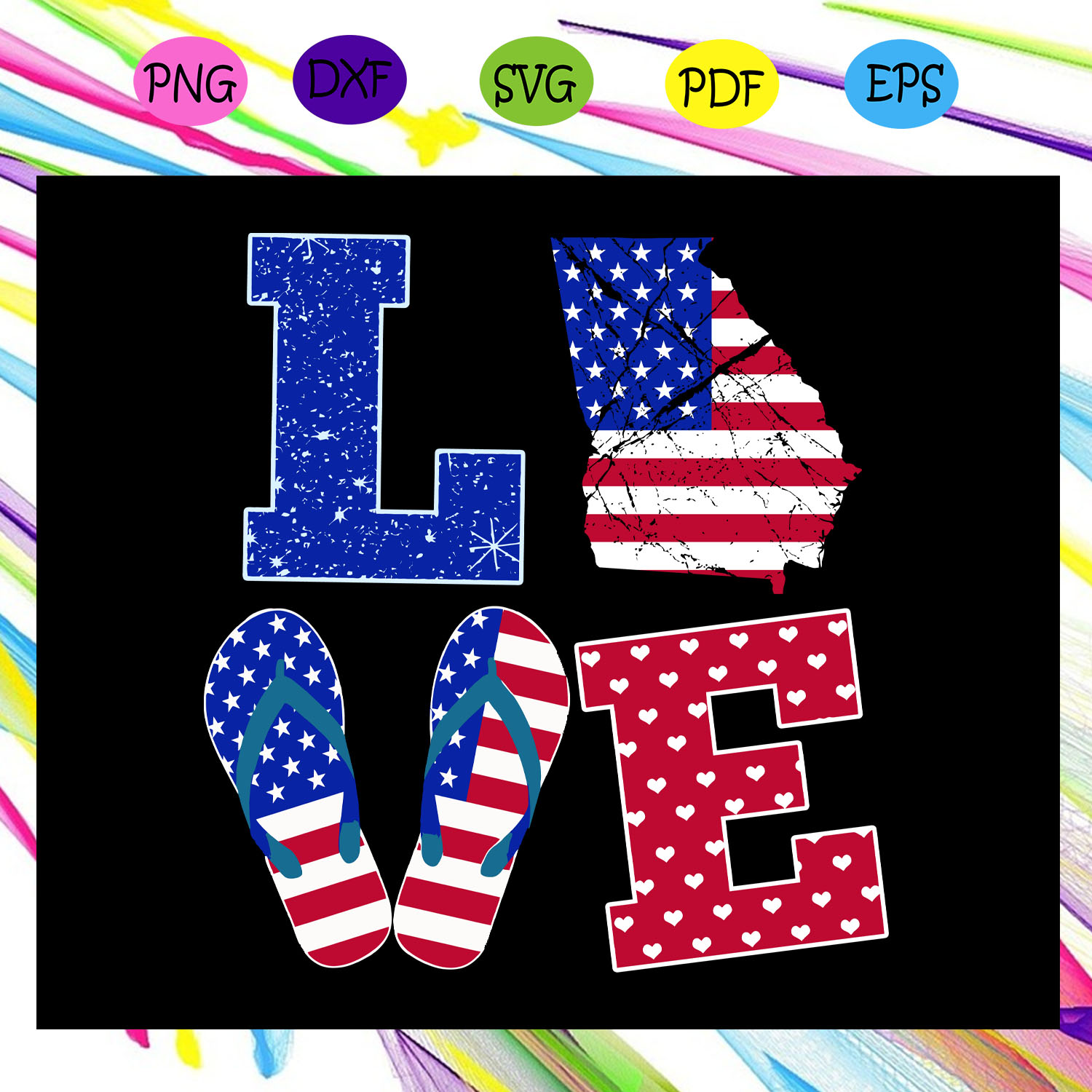 Love Georgia state flag American Flag Svg | Inspire Uplift