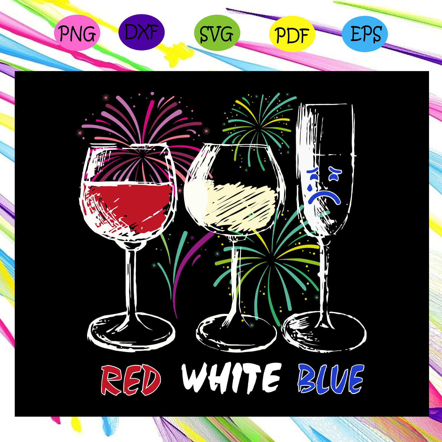 Red white blue dependence day svg | Inspire Uplift