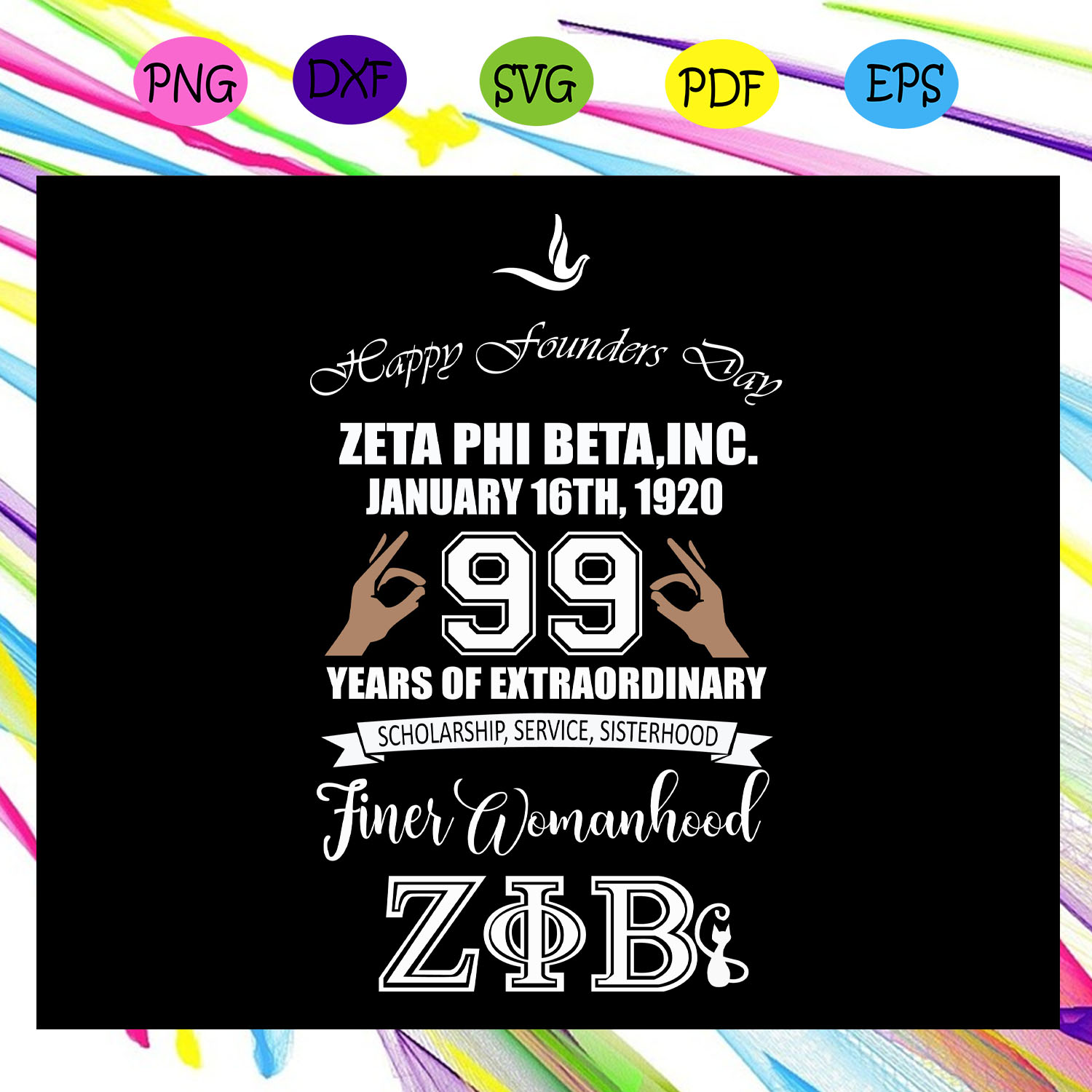 Happy founders day zeta phi beta zeta svg | Inspire Uplift