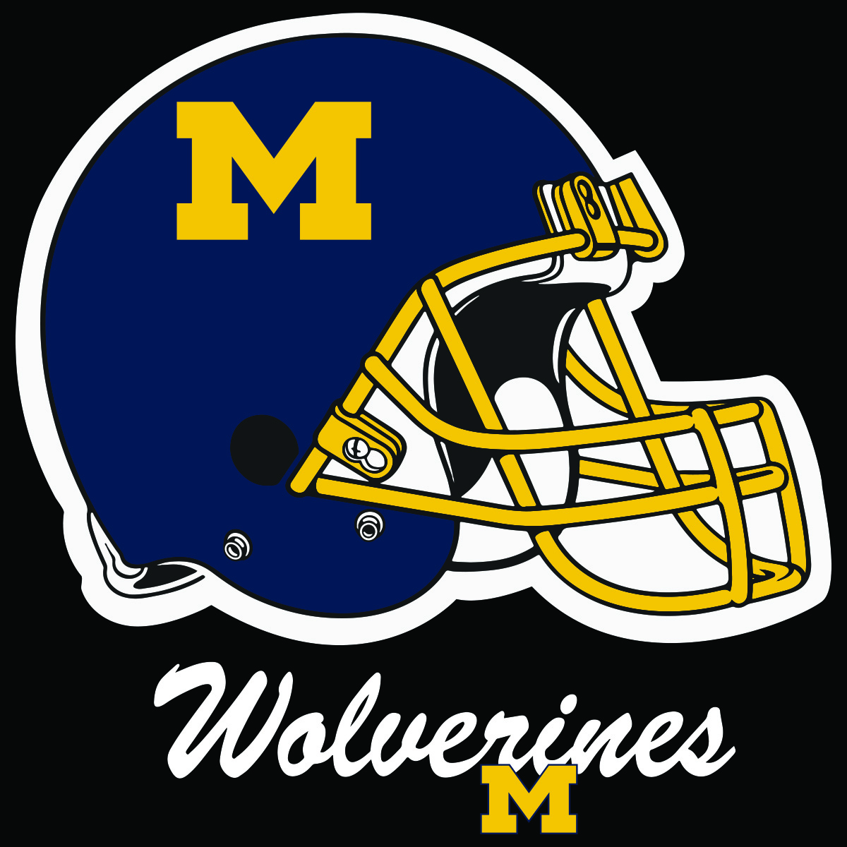 Logo Michigan Wolverines Helmet Svg | Inspire Uplift
