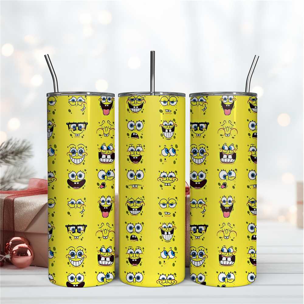 SpongeBob 20Oz Tumbler Wrap Sublimation Design, Cartoon Tumb | Inspire ...