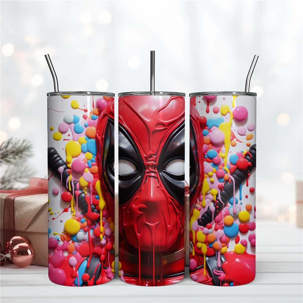 Dripping Deadpool Tumbler Design Wrap, Skinny 20oz Tumbler D | Inspire ...