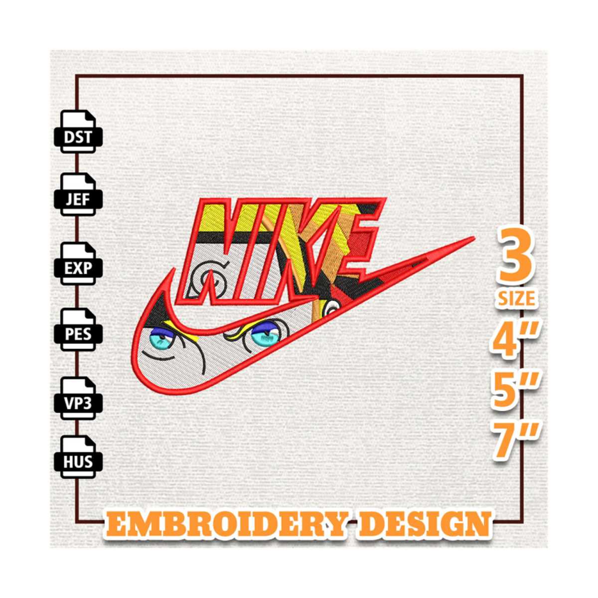 Nike Naruto Embroidery Design, Anime Embroidery Design Narut - Inspire ...