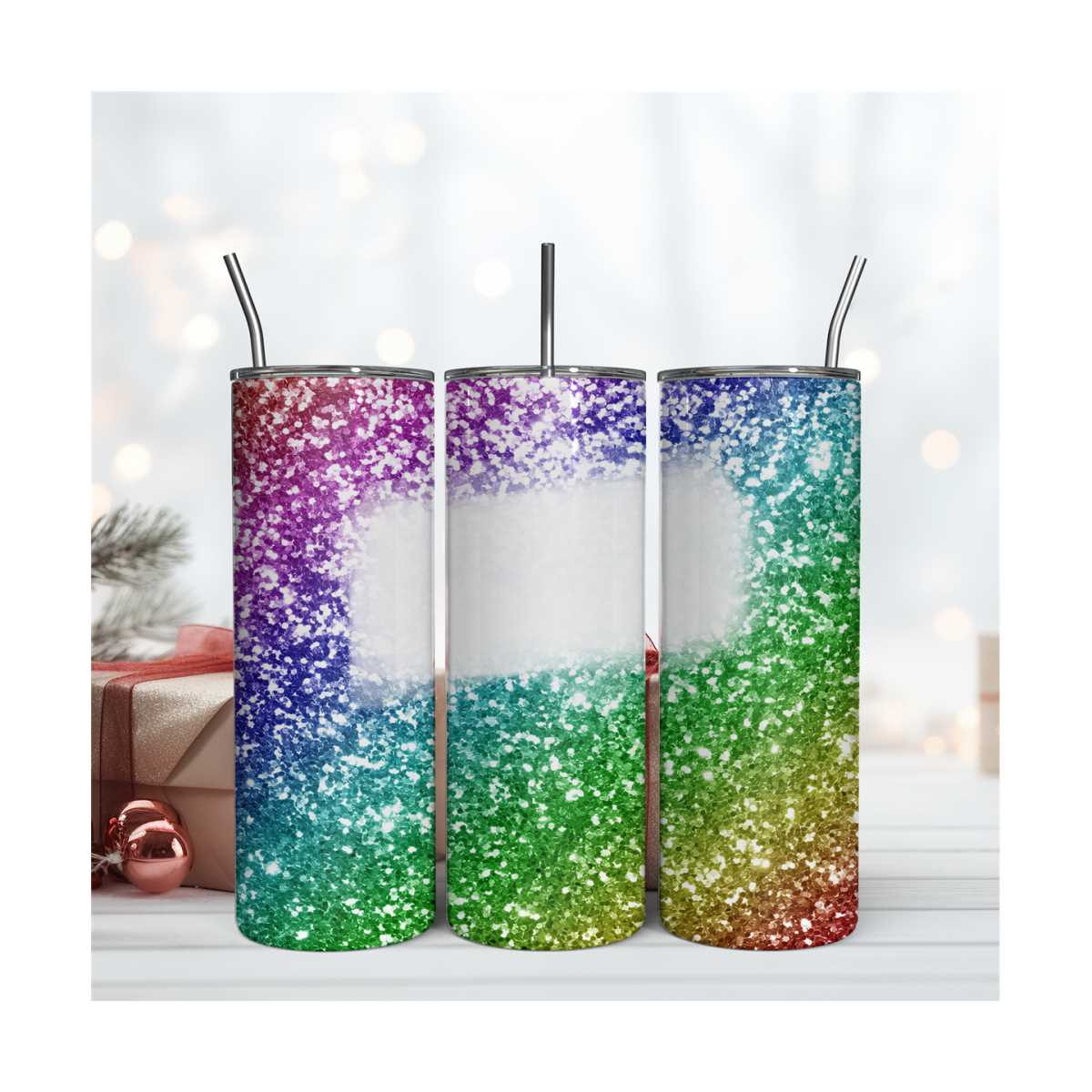 Rainbow Brite Glitter Tumbler | Inspire Uplift