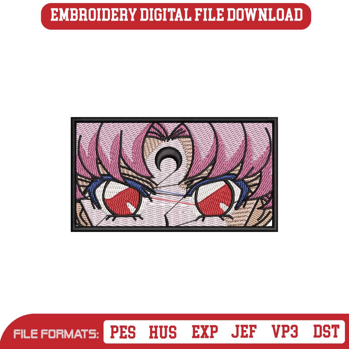 Chibiusa Tsukino Angry Eyes Embroidery File Anime Sailor Moo - Inspire ...