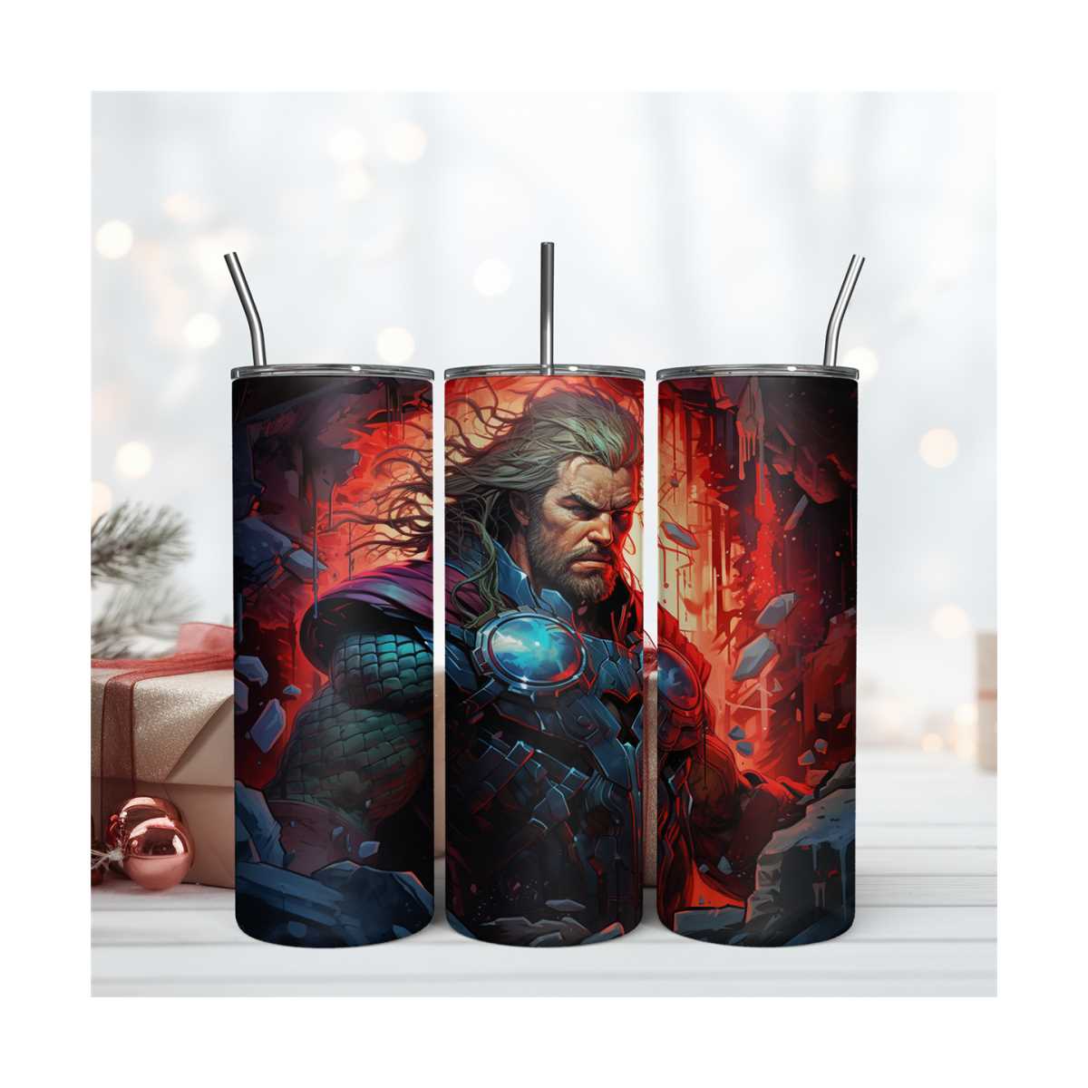 Thor 3D Tumbler Design, Super Power Wrap, Skinny 20oz Tumble | Inspire ...