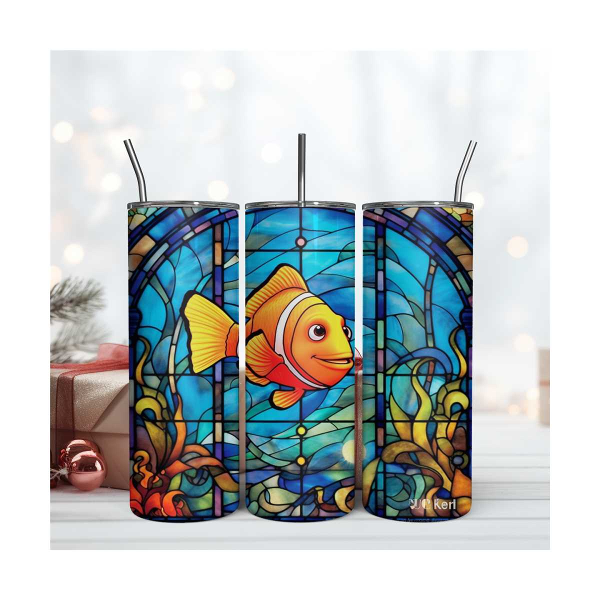 Nemo Stained Glass Tumbler, 20oz Skinny Tumbler, Straight, 2 | Inspire ...