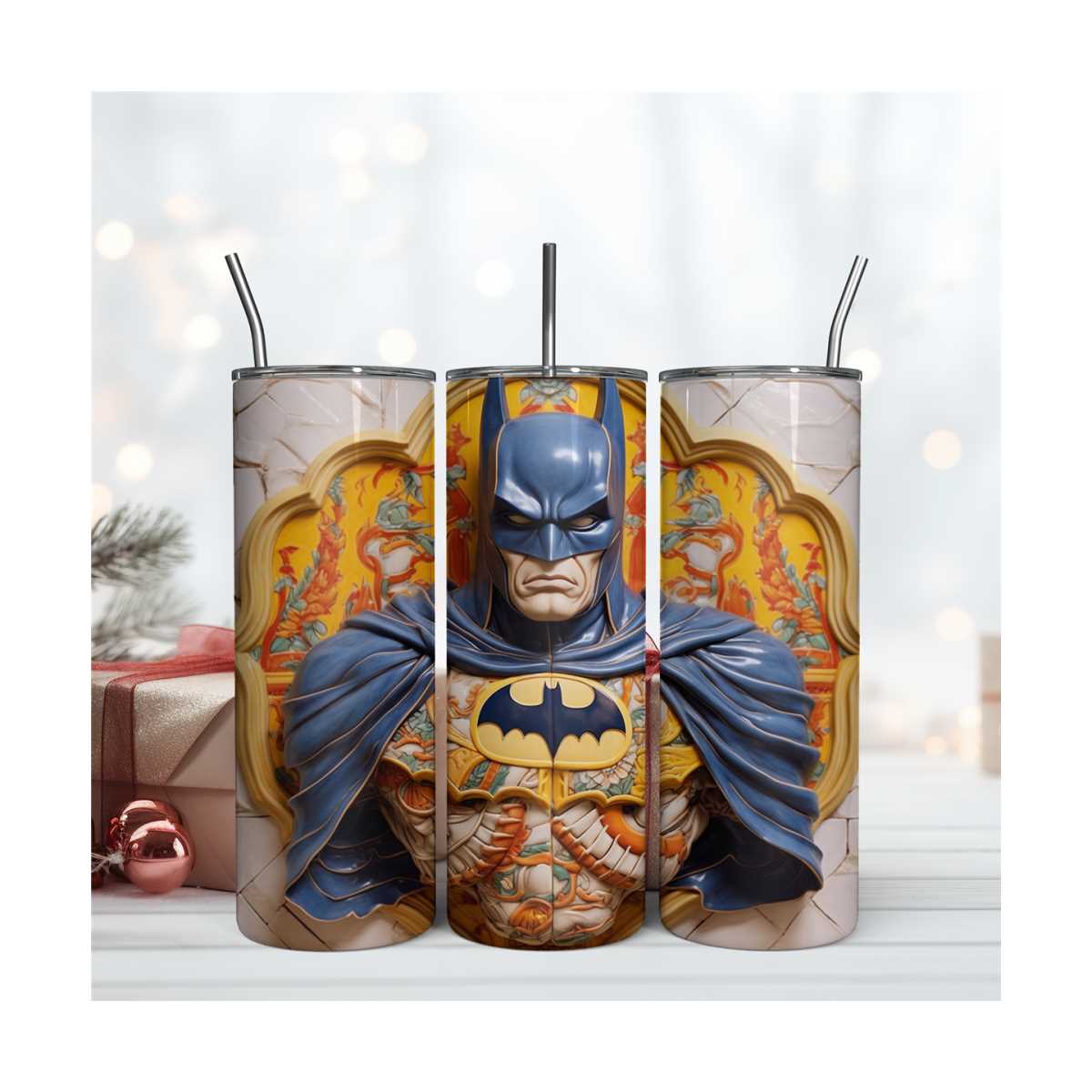 Batman 3D Inflated Tumbler Design, Batman Wrap, Skinny 20oz | Inspire ...
