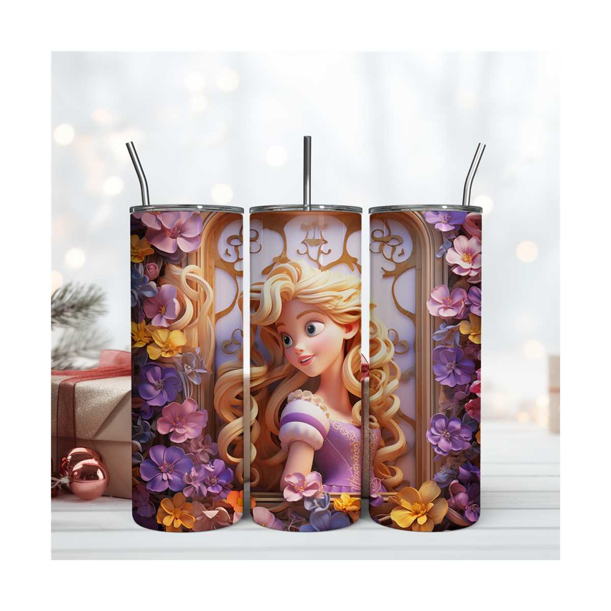 Rapunzel Flowers Window Tumbler 20oz, Disney Rapunzel Wrap, | Inspire ...