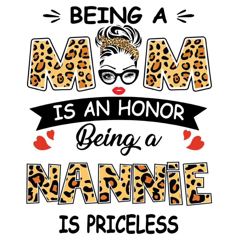 Being A Mom Is An Honor Being A Nannie Is Priceless Svg, Mot | Inspire ...